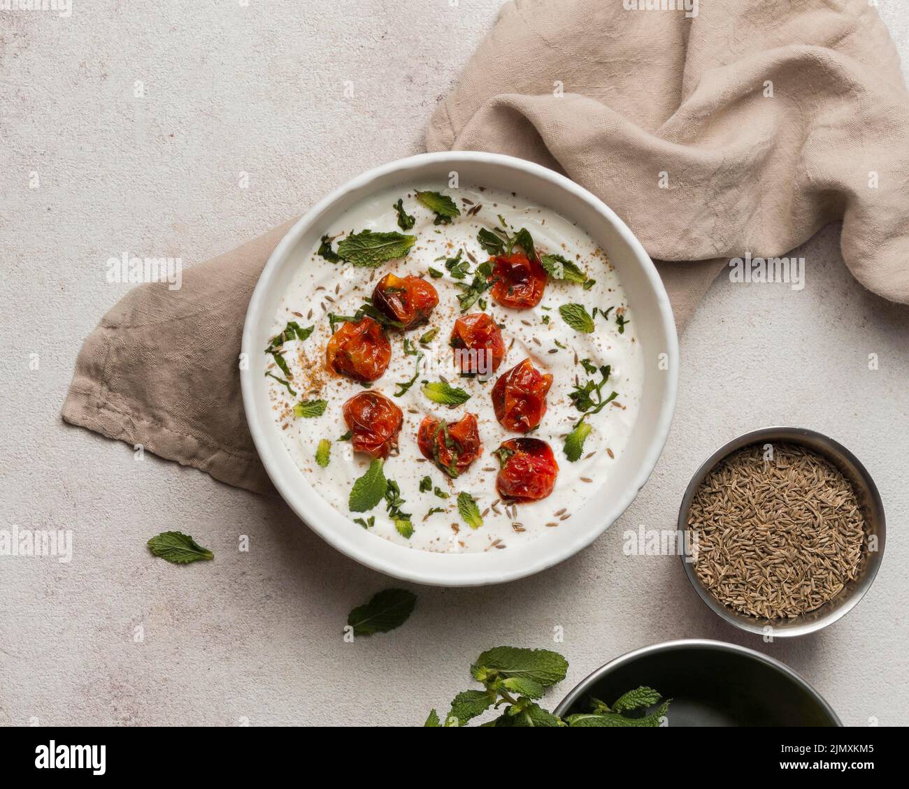 Top view delicious indian bowl Stock Photo - Alamy