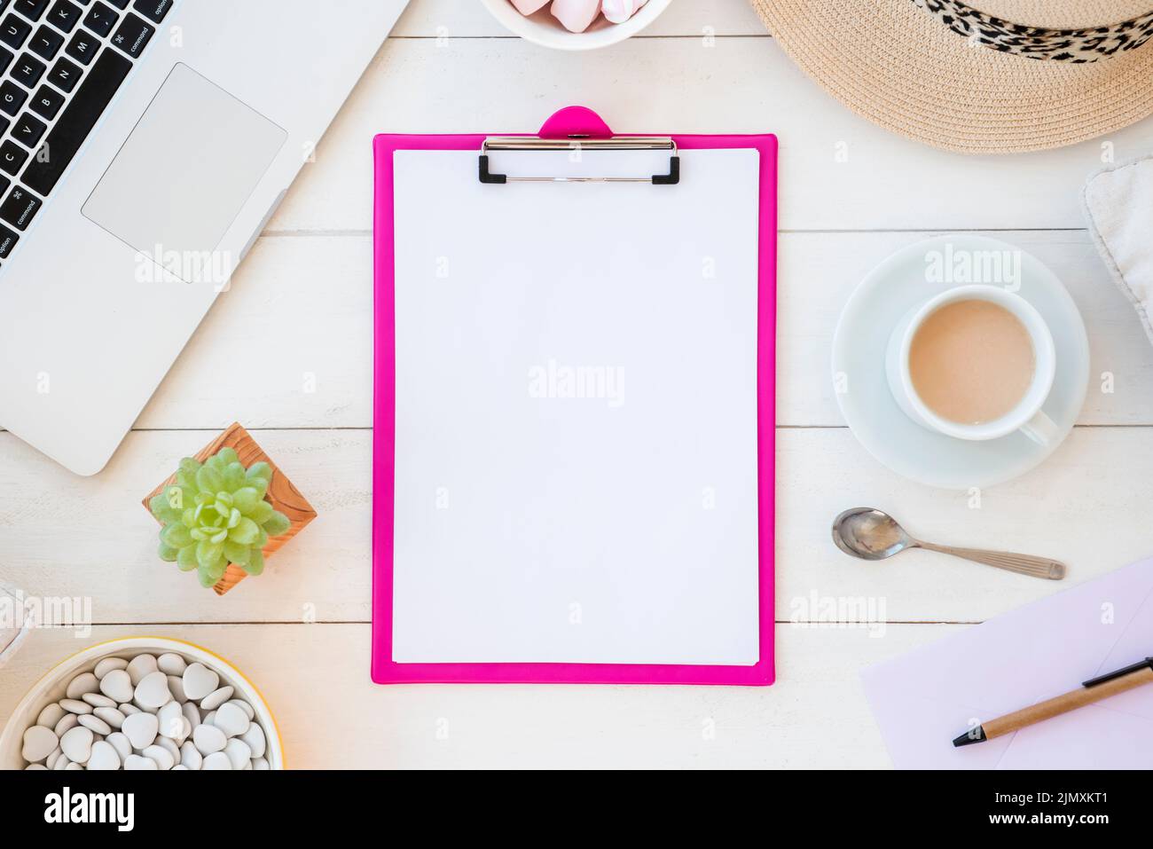 Top view folder desk Stock Photo - Alamy