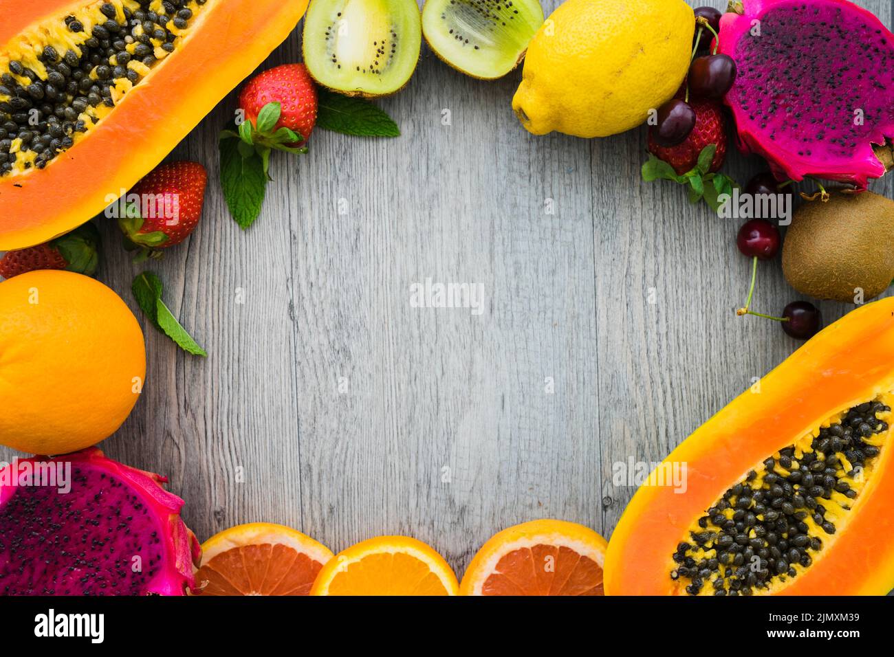 Fruit vegetable frame collection hi-res stock photography and images ...