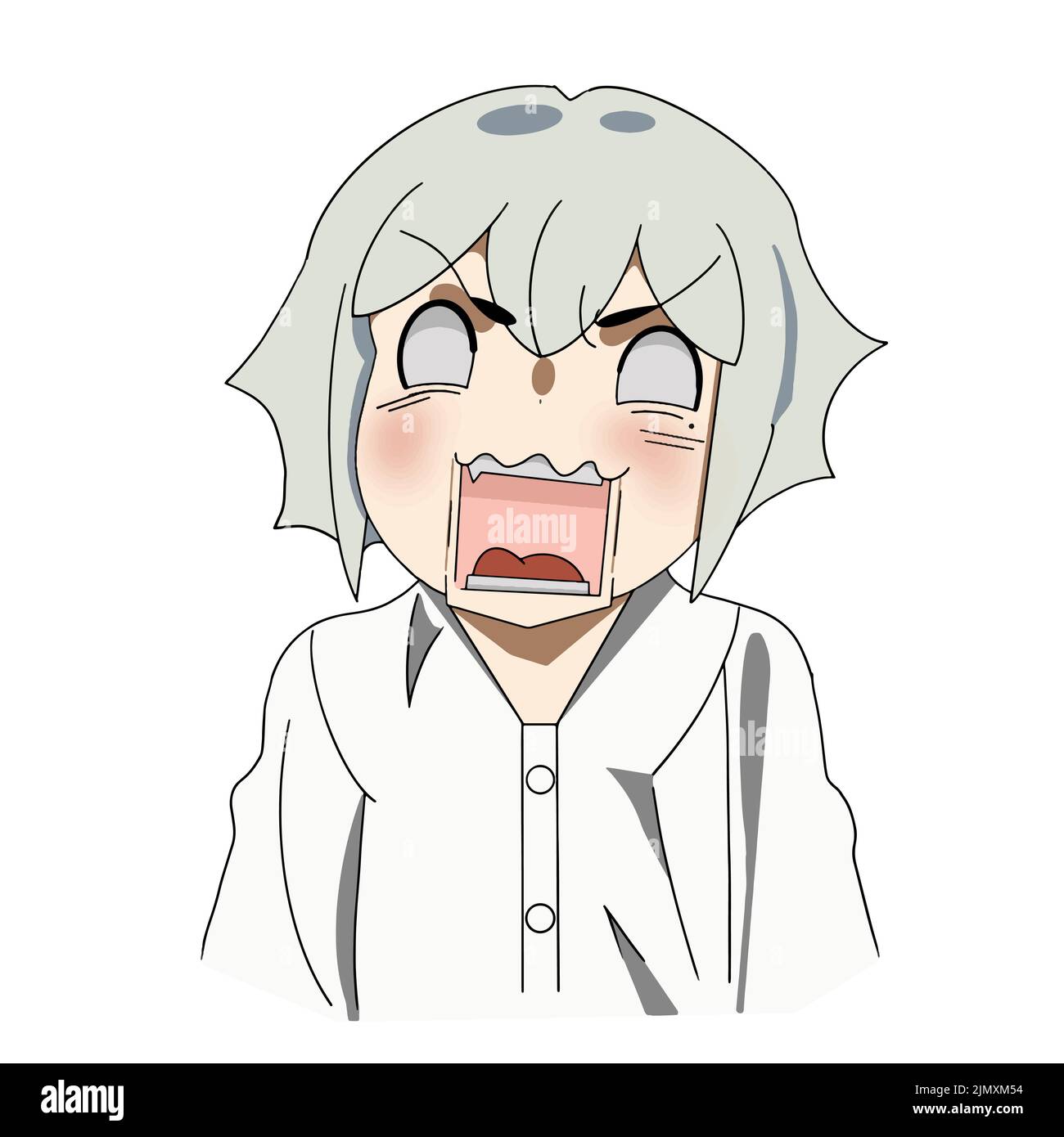 cute beautiful anime girl shocked anime illustration Stock Vector Image ...