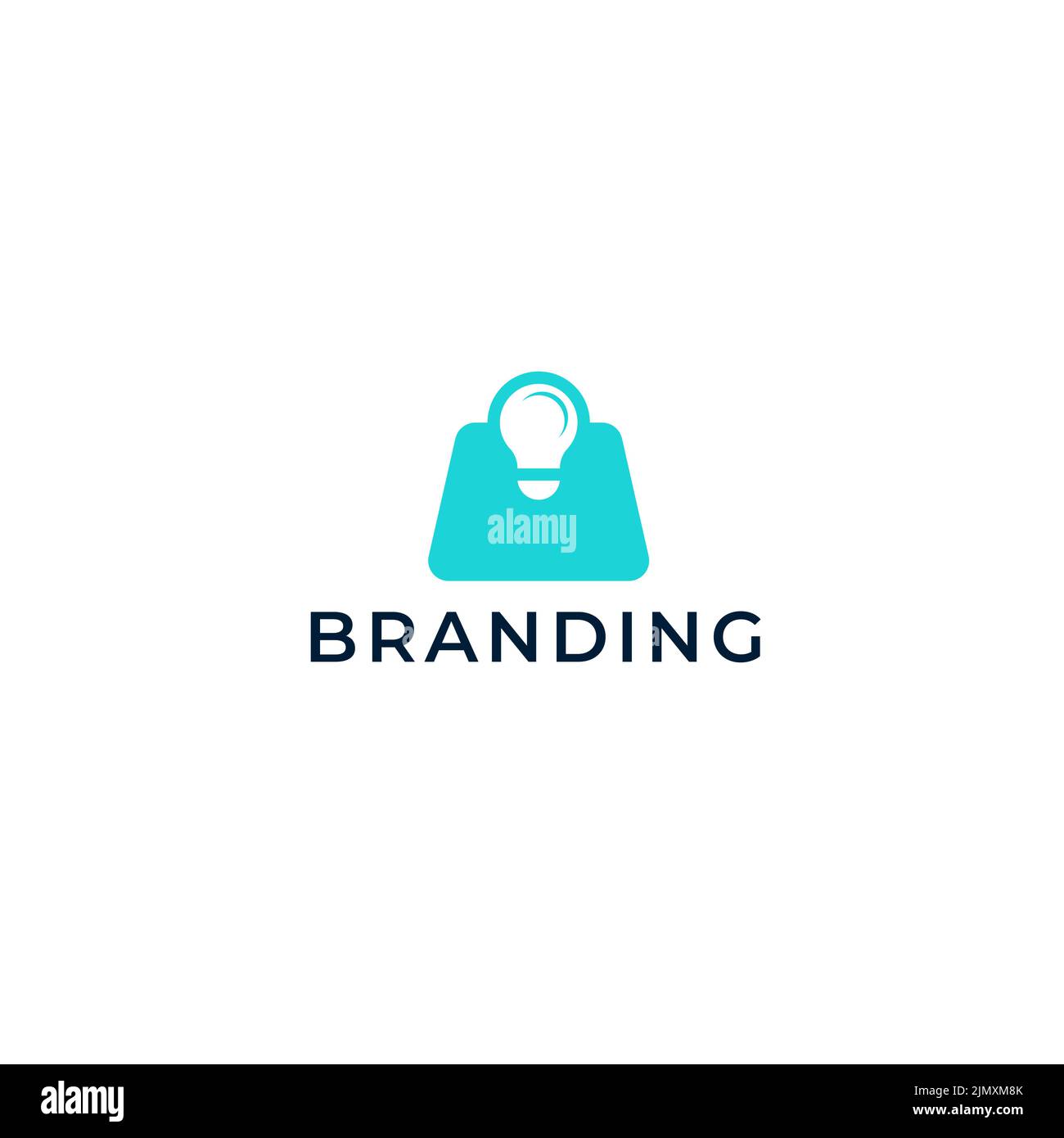 A beautiful bulb shape in the middle with branding word isolated on a ...
