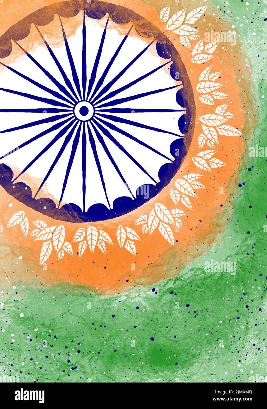 Happy Independence Day Hand Drawn Abstract Design Poster Vector ...