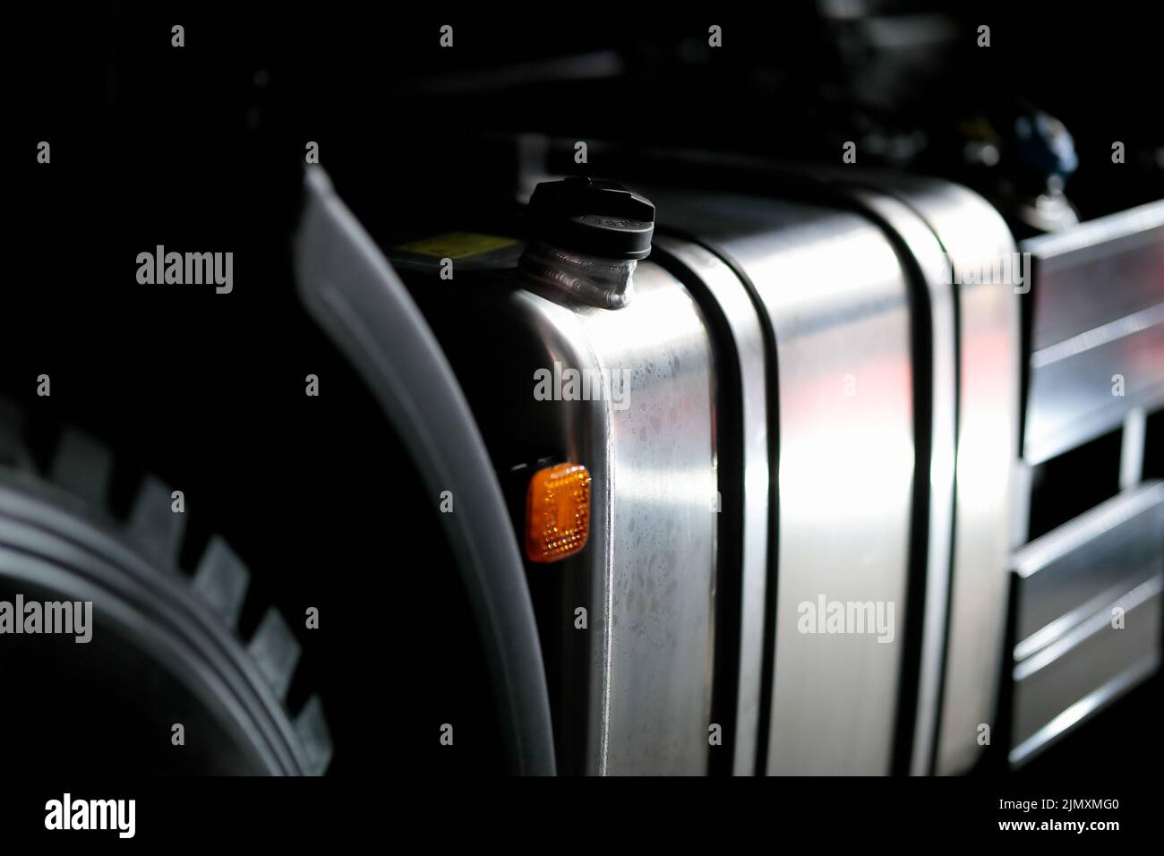Diesel fuel tank of modern cargo truck. Selective focus Stock Photo - Alamy
