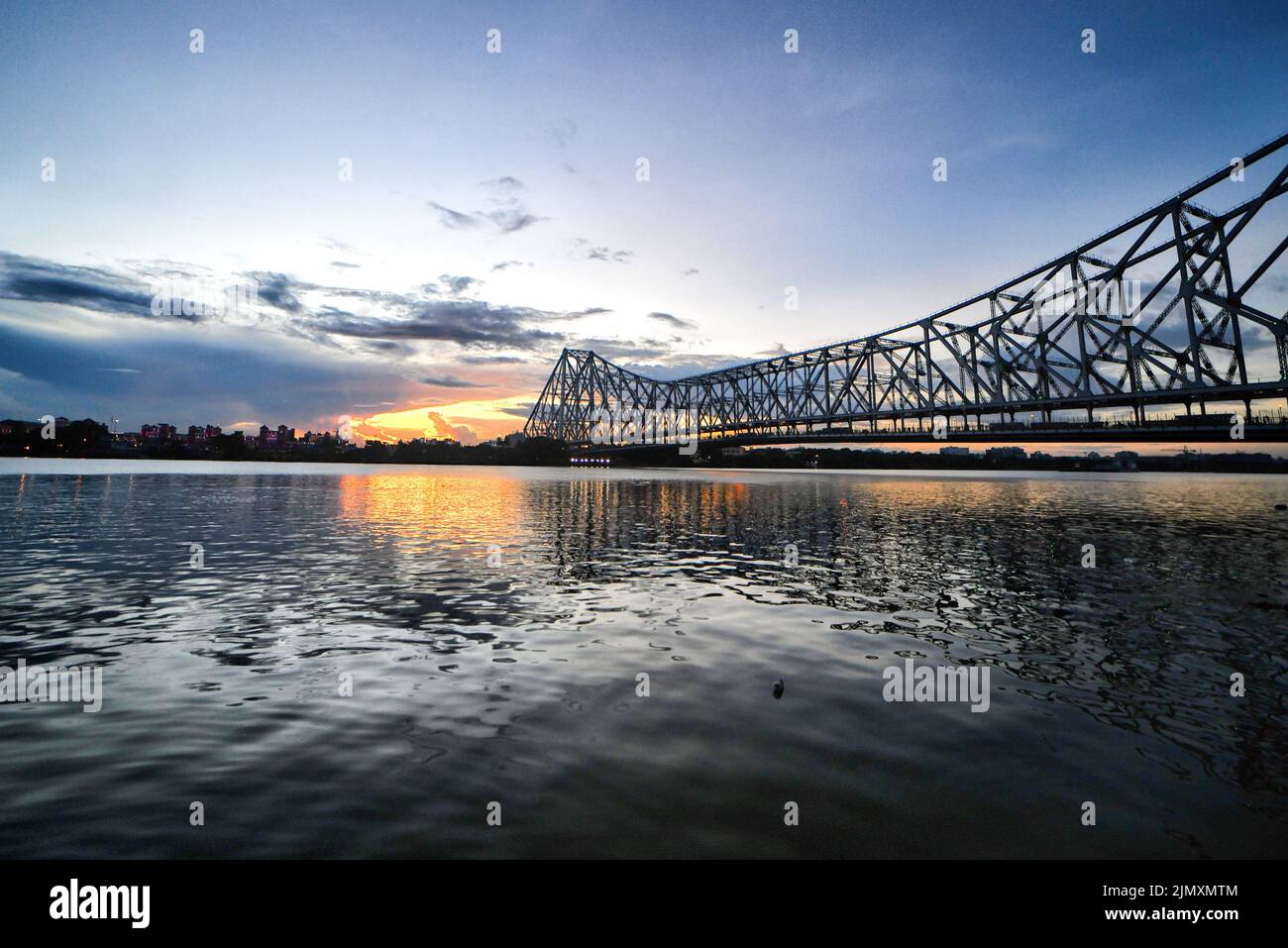 Sunset moments from the Jagannath Ghat of Kolkata with the iconic ...