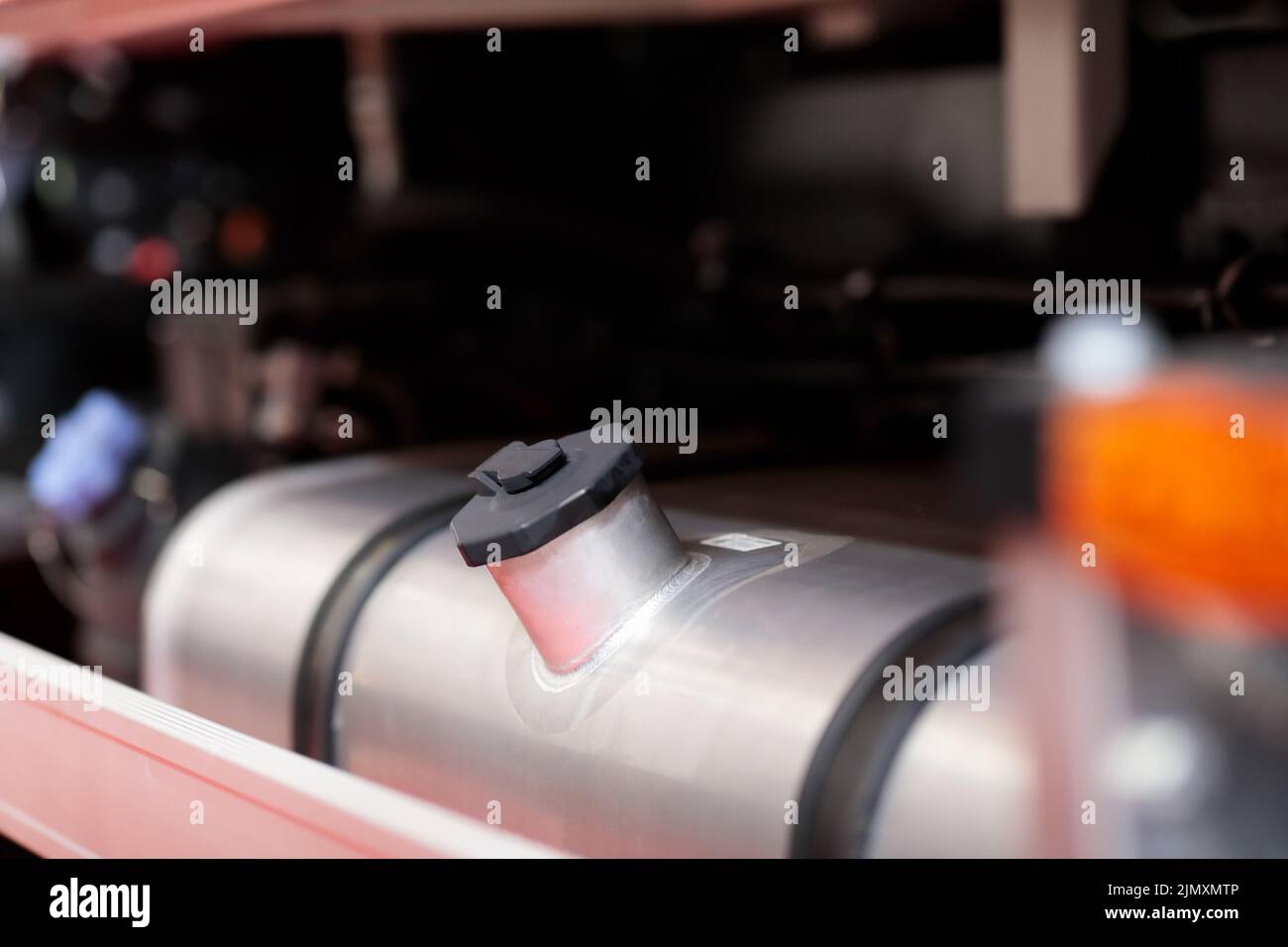 Fuel tank of modern cargo vehicle. Selective focus Stock Photo - Alamy