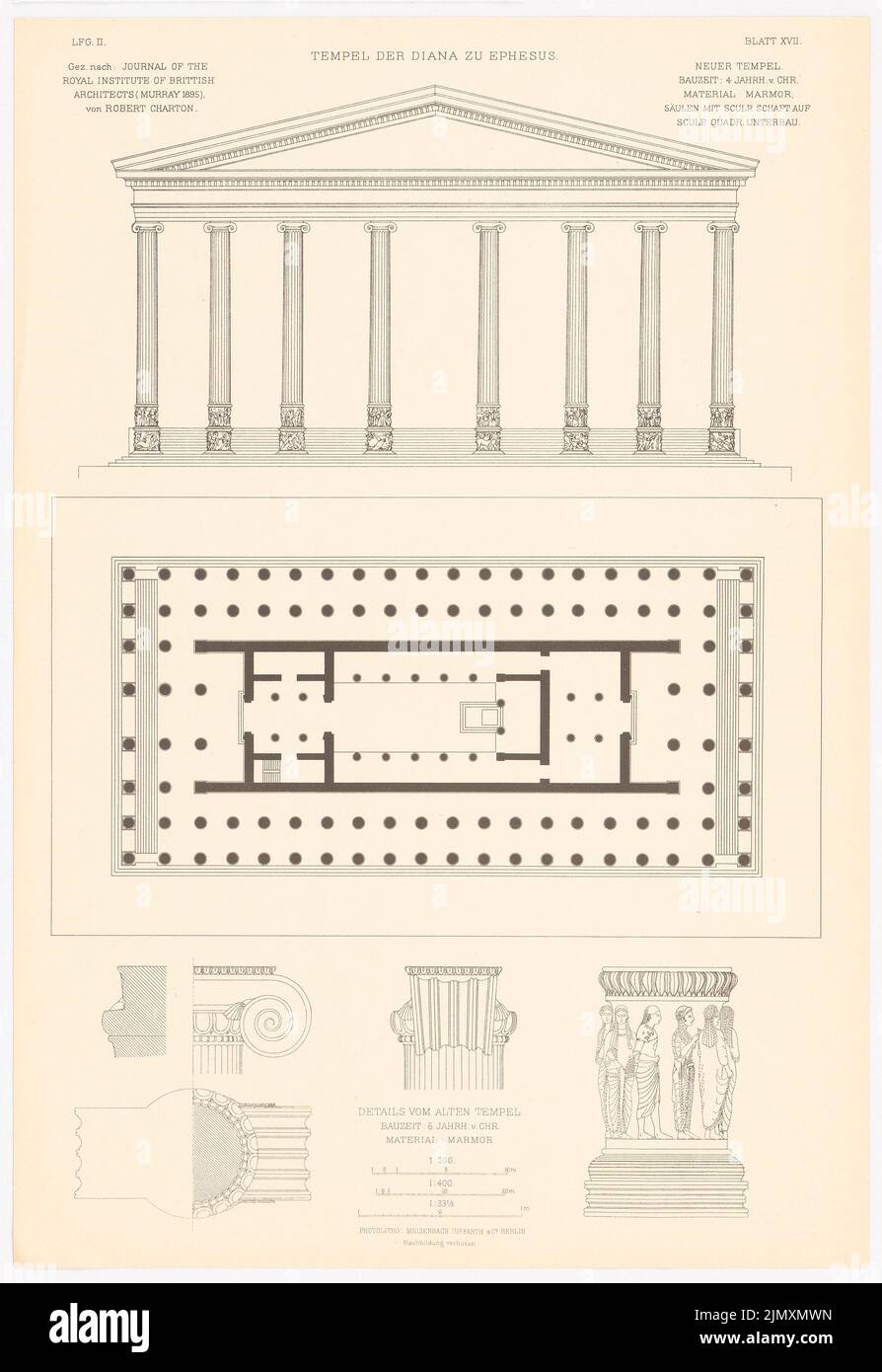 N.N., Temple of Diana to Ephesus. (From: Denkmäler d. Building, ancient ...
