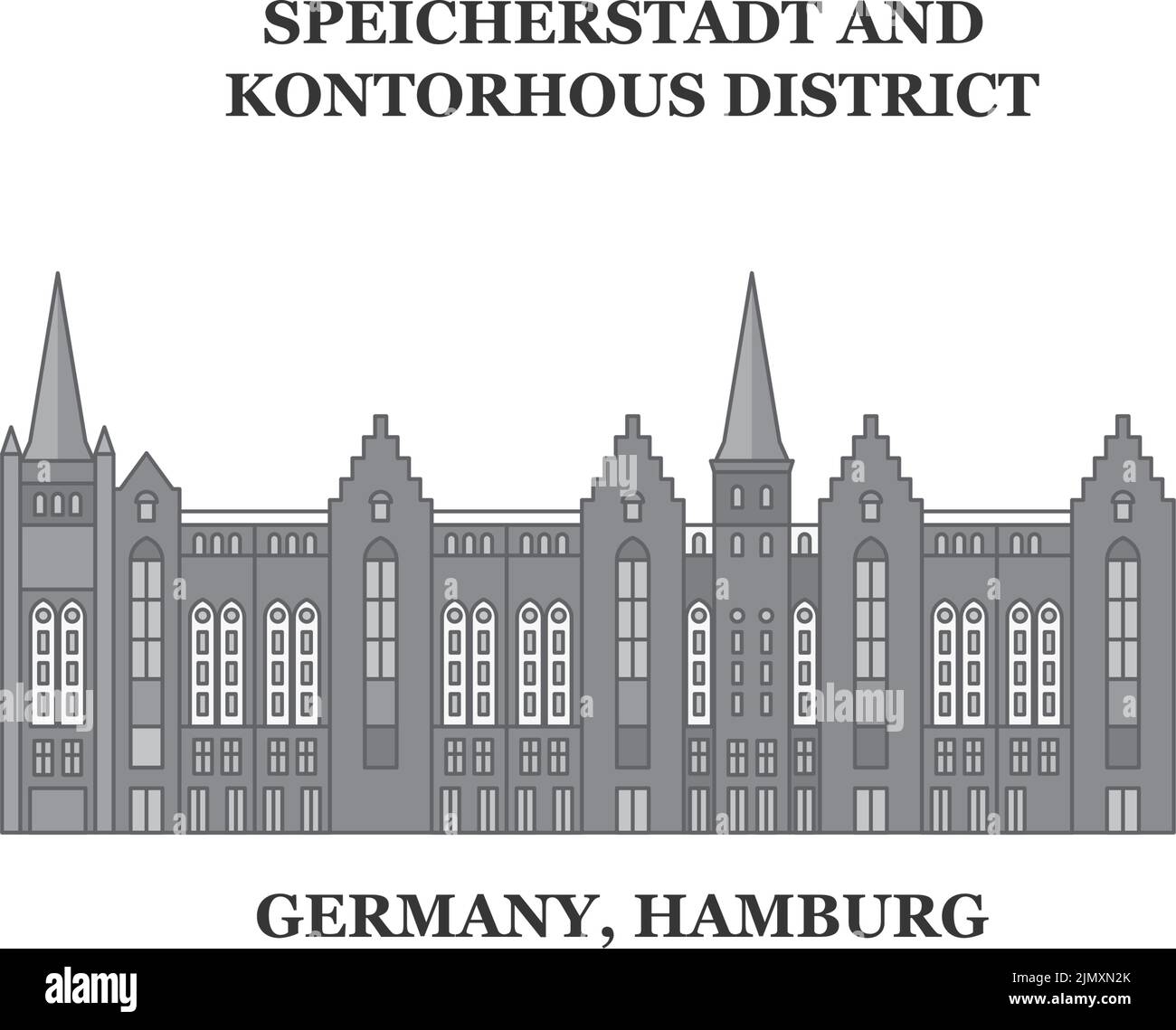 Germany, Hamburg City city skyline isolated vector illustration, icons ...