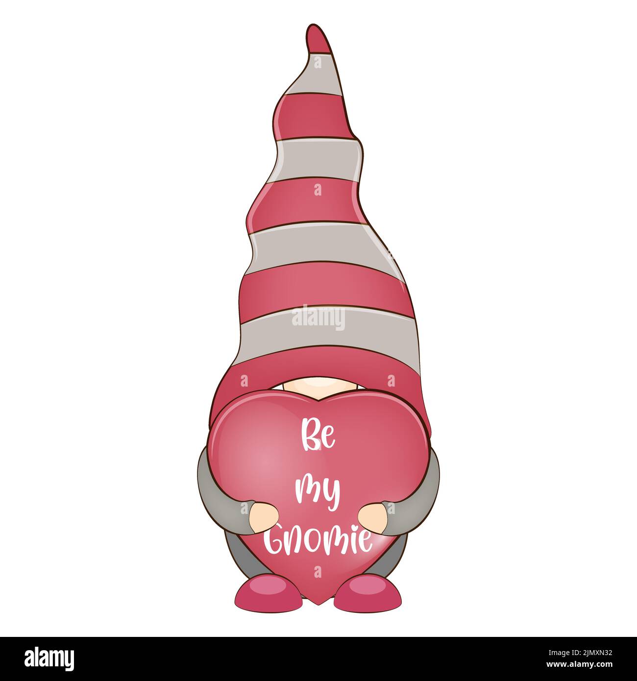 Cute Valentines day gnome with heart Stock Vector Image & Art - Alamy