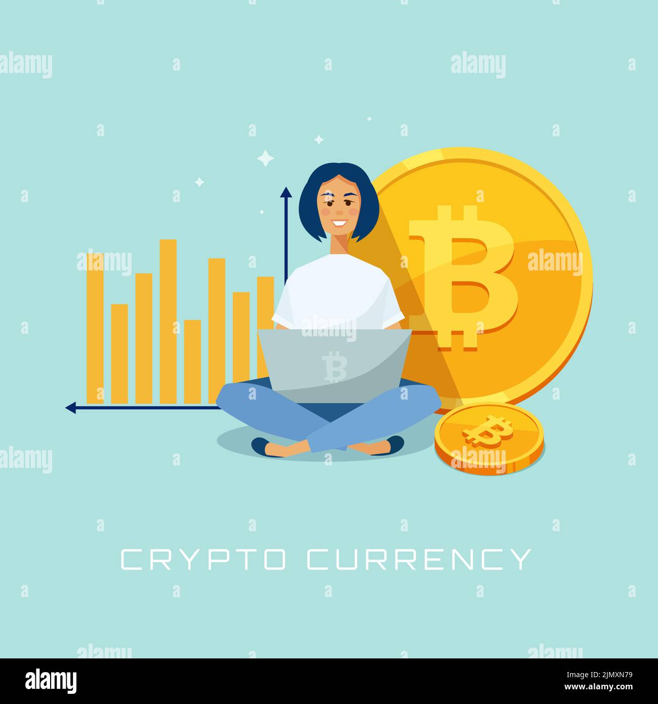 the inscription CRYPTO CURRENCY against the background of an ...