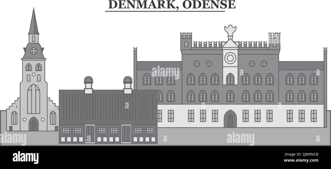 Denmark, Odense city skyline isolated vector illustration, icons Stock Vector Image & Art - Alamy