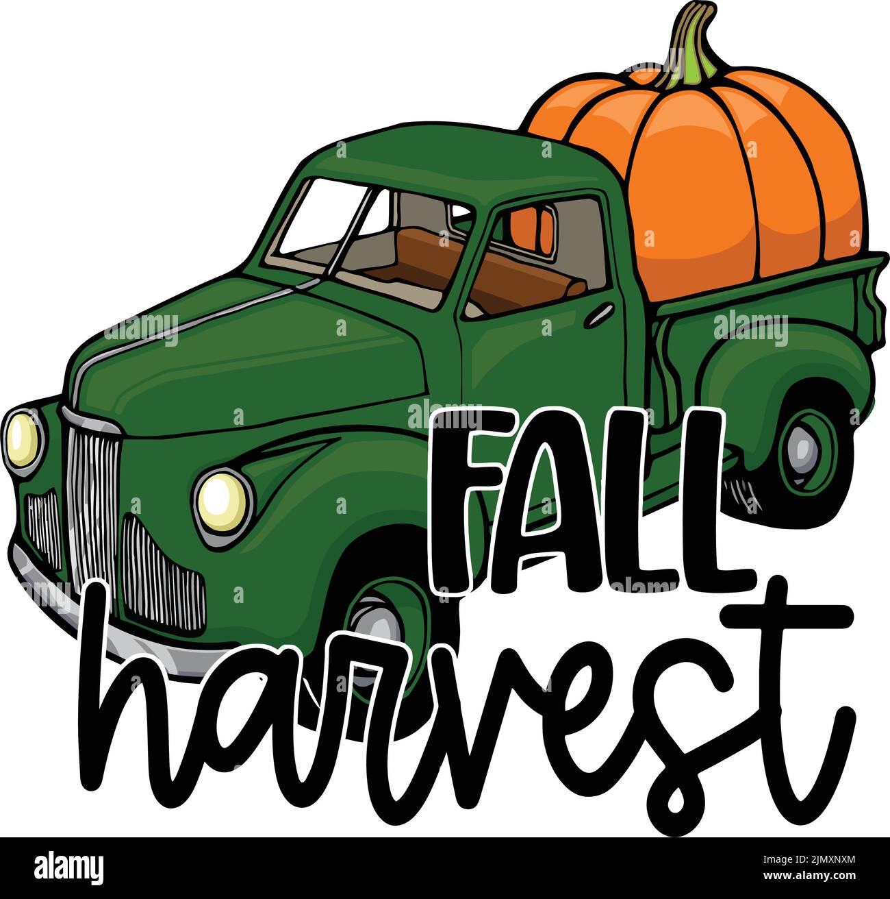 Vintage pickup truck autumn Stock Vector Images - Alamy