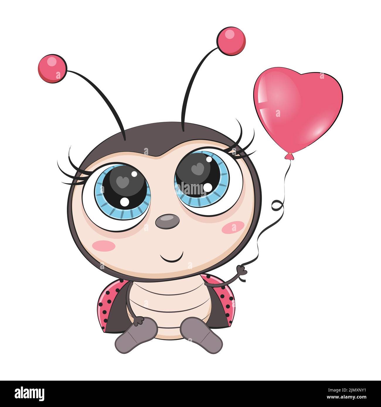 Cute cartoon ladybug, ladybird. Incect Stock Vector Image & Art - Alamy