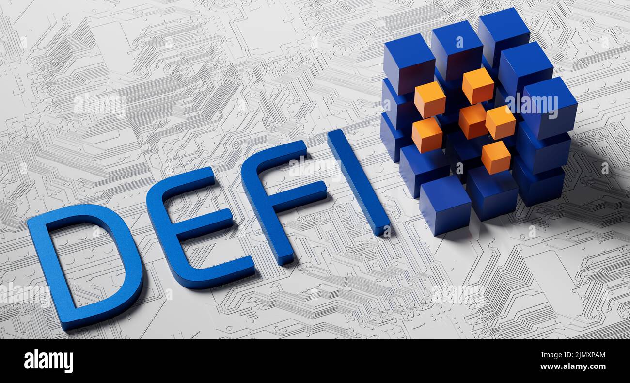 DeFi decentralized fintech web3 technology Stock Photo - Alamy