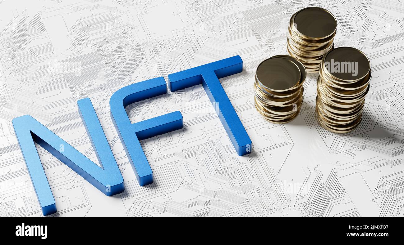 NFT Non fungible token financial security of digital data stored in ...