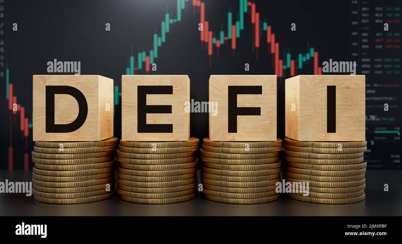 DeFi decentralized fintech web3 technology Stock Photo - Alamy