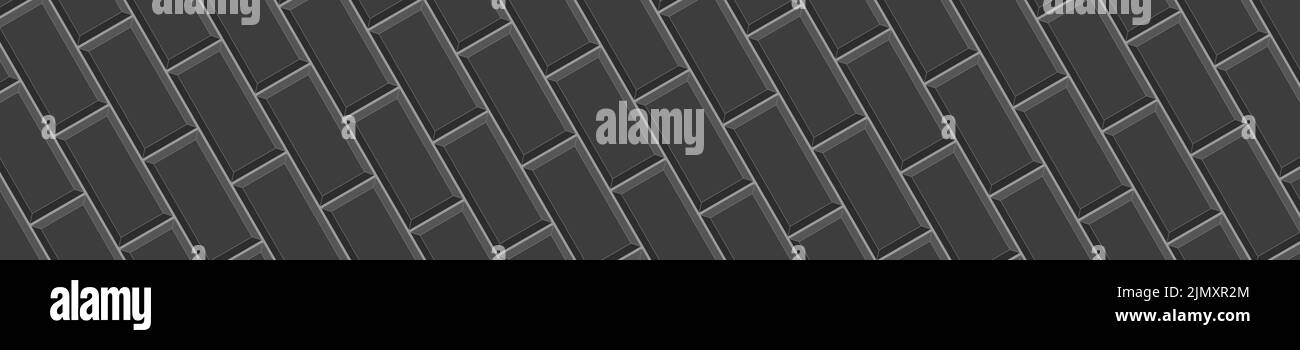 Black rectangle tile diagonal arrangement. Ceramic kitchen backsplash ...