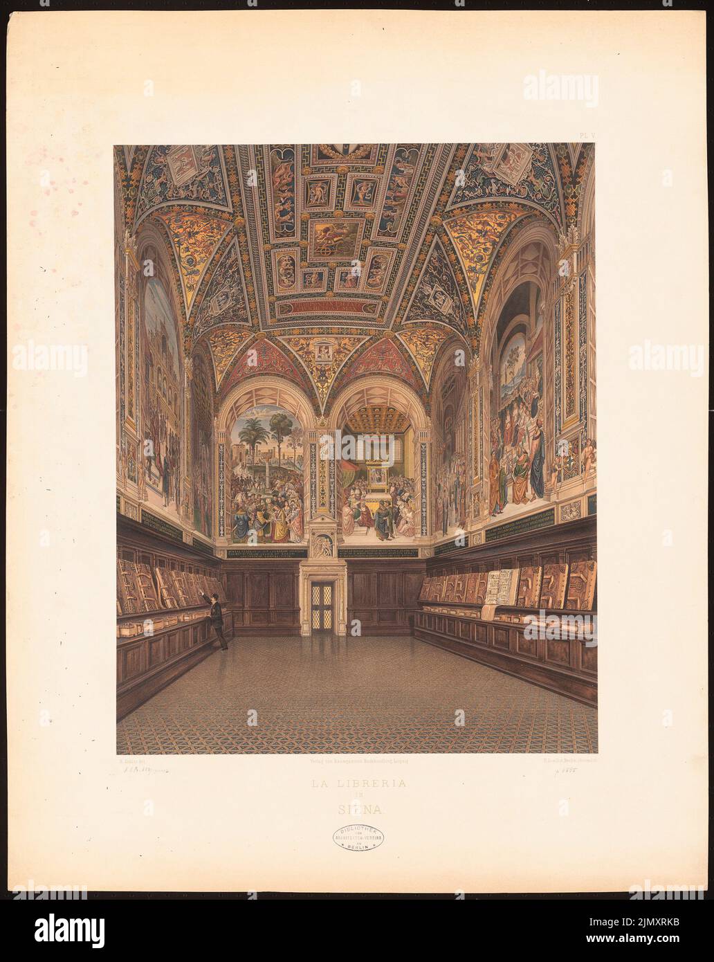 N.N., Libreria (library) in Siena (without dat.): Libreria interior ...