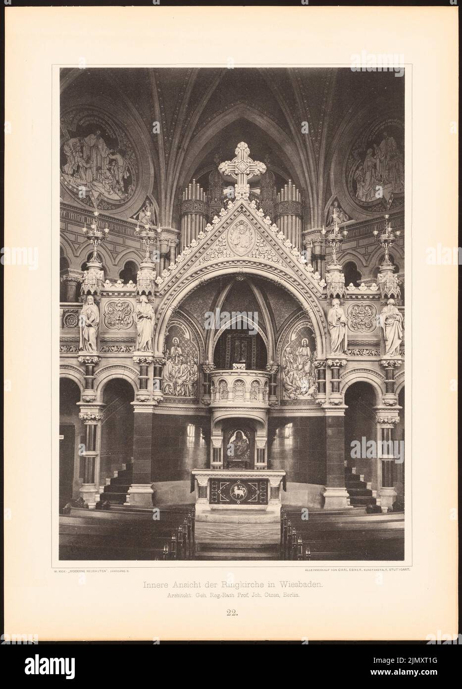 Otzen Johannes (1839-1911), Ringkirche, Wiesbaden. (From: Modern new ...