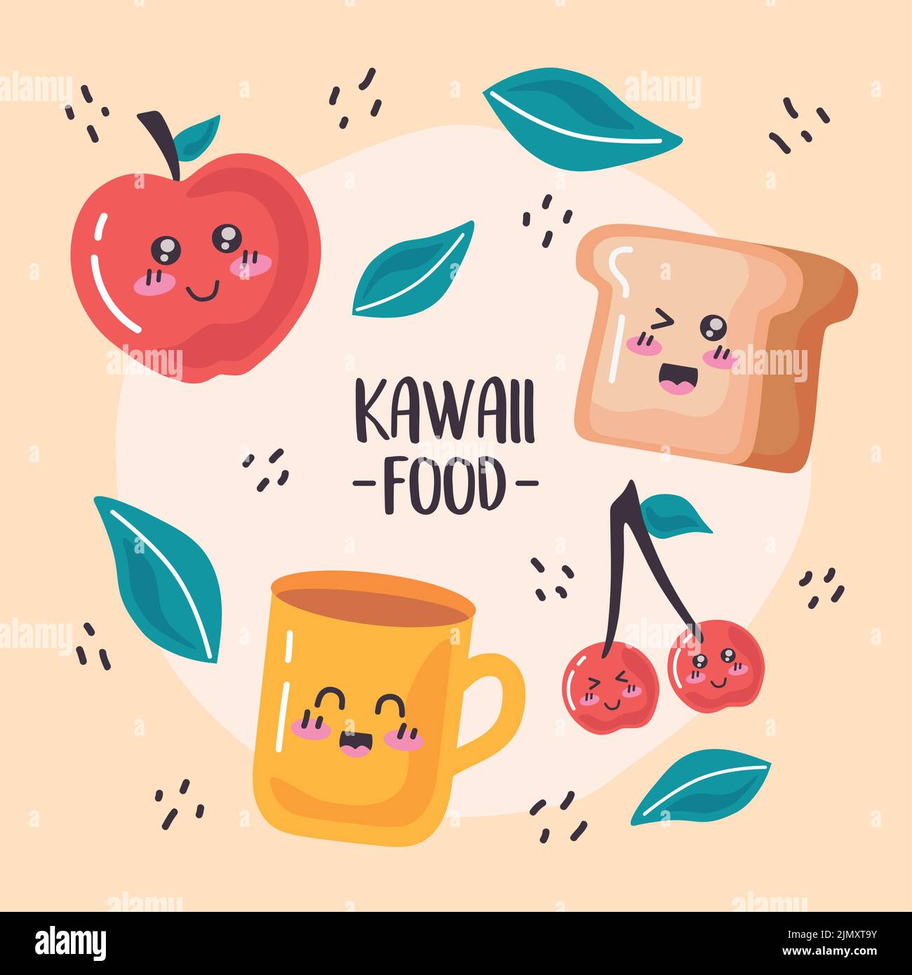 kawaii food lettering font card Stock Vector Image & Art - Alamy