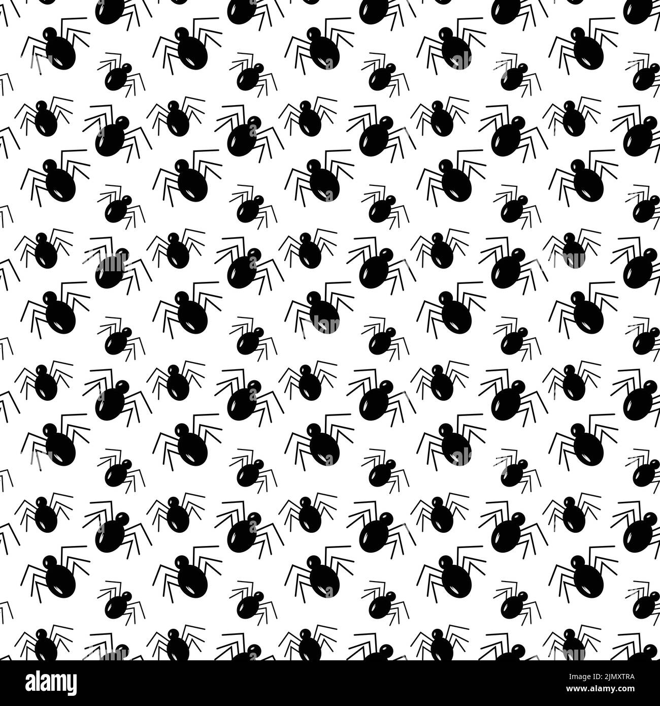 Halloween seamless pattern of black spiders. Repeating texture ...