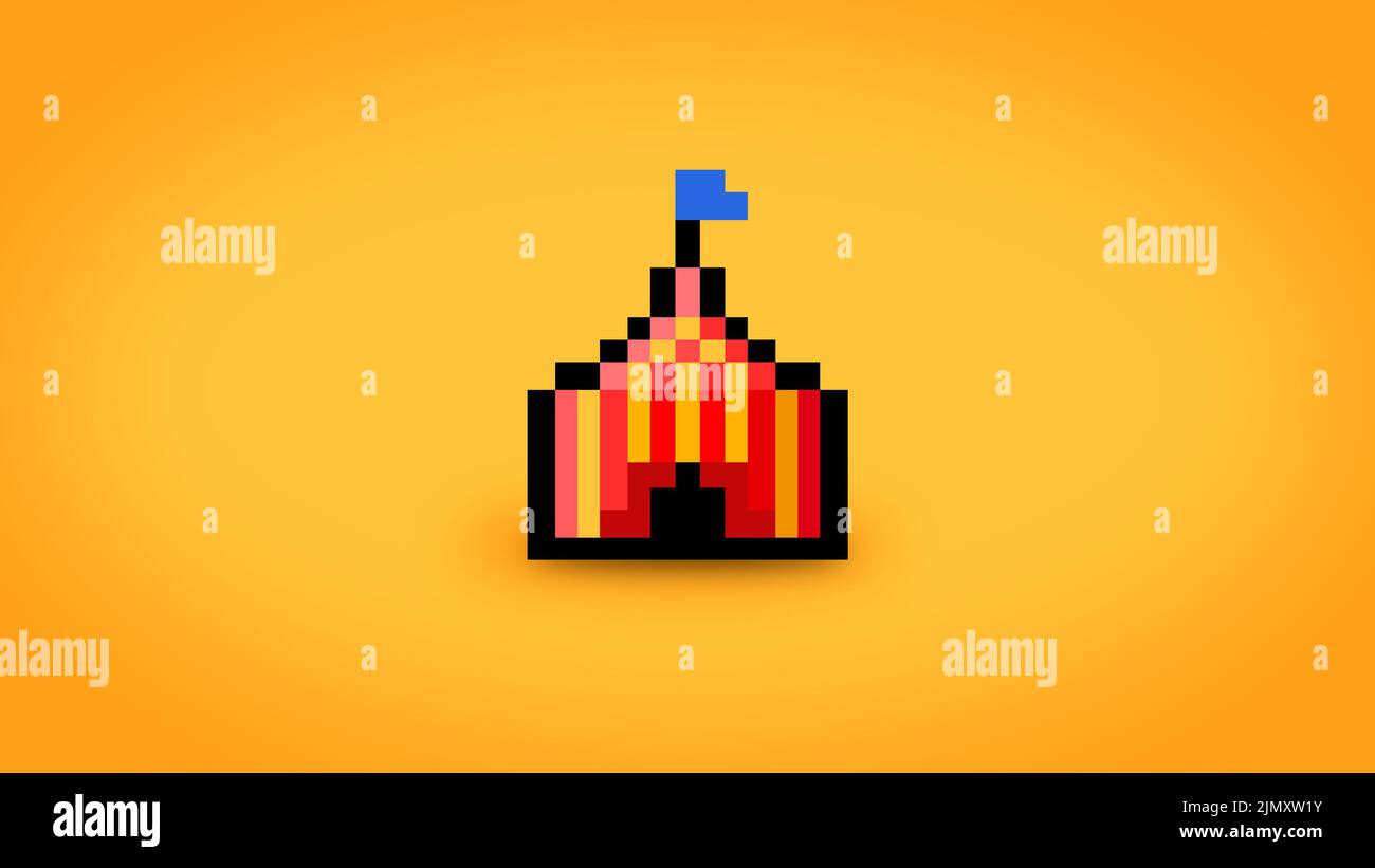 Pixel 8 bit red and yellow circus tent background - high resolution 4k ...