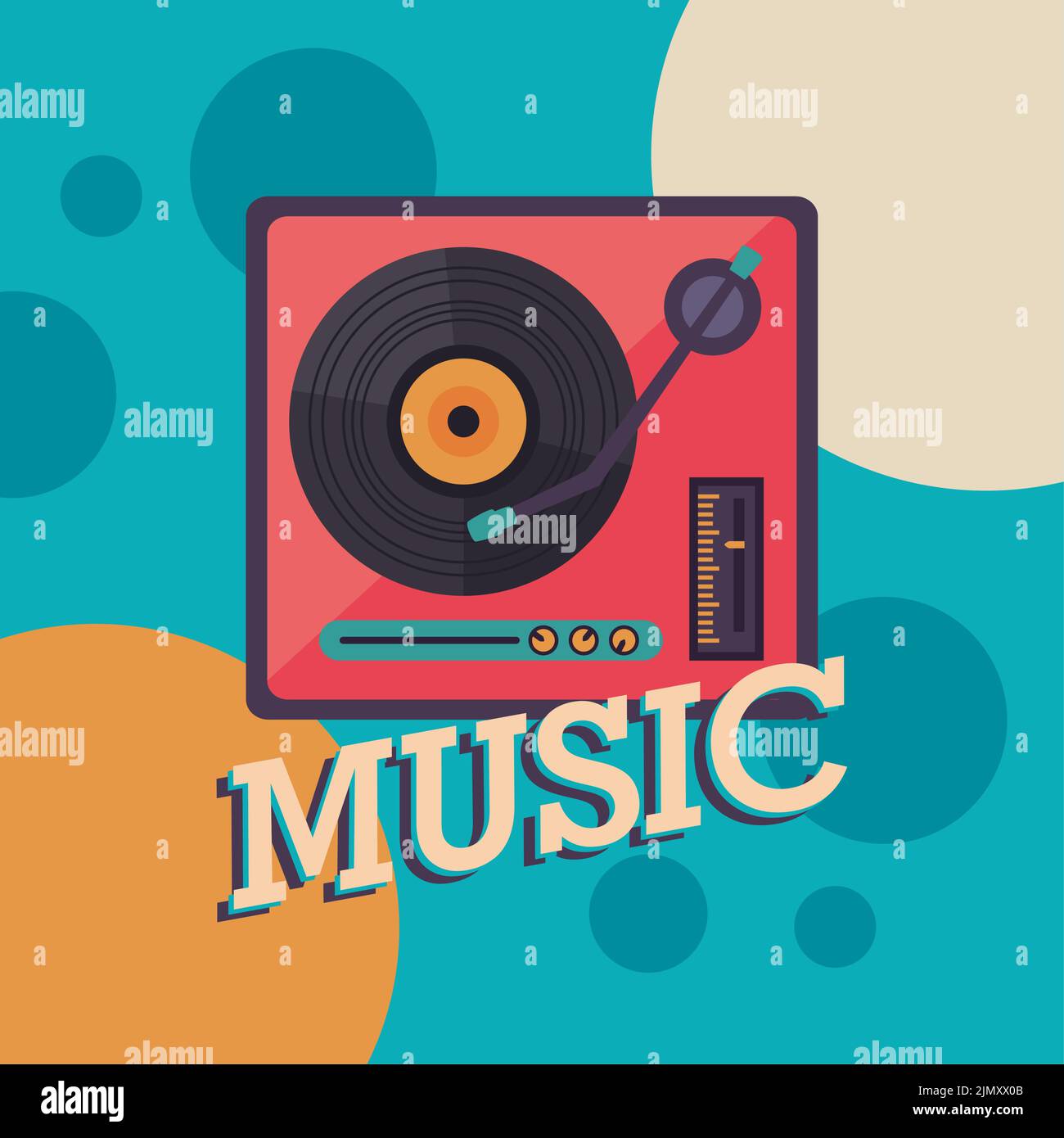 dj console retro style poster Stock Vector Image & Art - Alamy