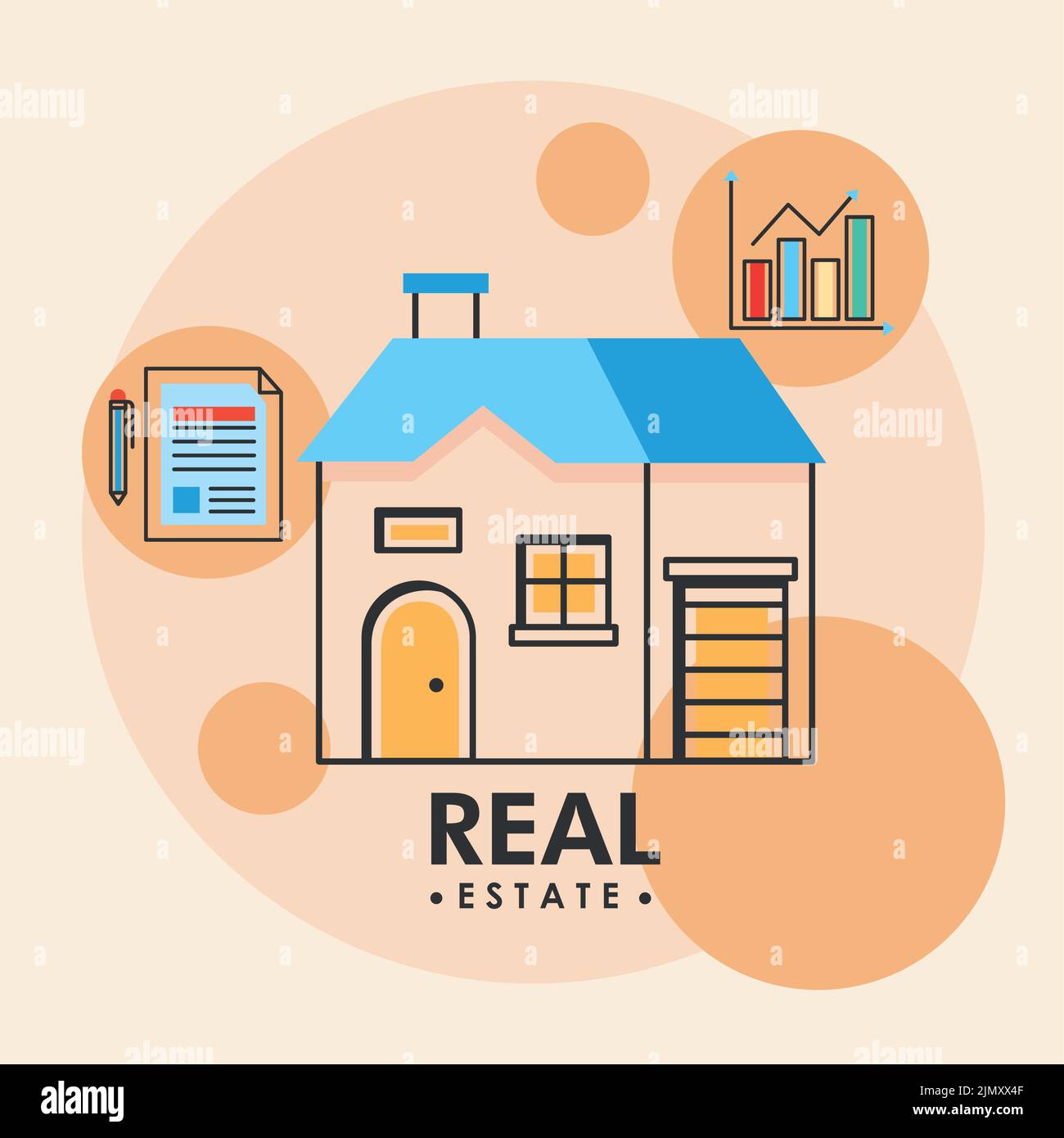 real estate lettering with house Stock Vector Image & Art - Alamy
