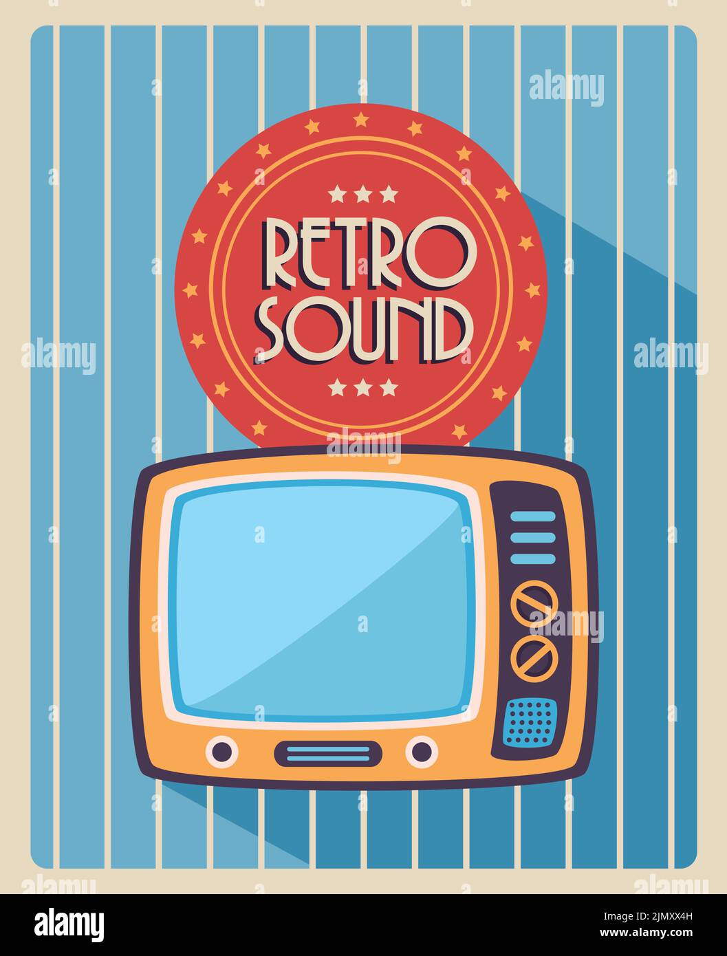 tv retro sound style template poster Stock Vector Image & Art - Alamy