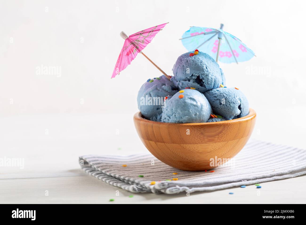 Blue ice cream with anchan tea Stock Photo - Alamy