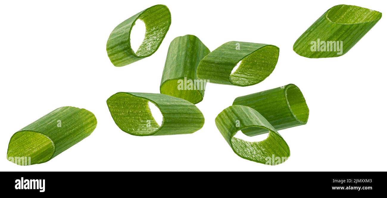 Green onion, chopped chives isolated on white background Stock Photo ...