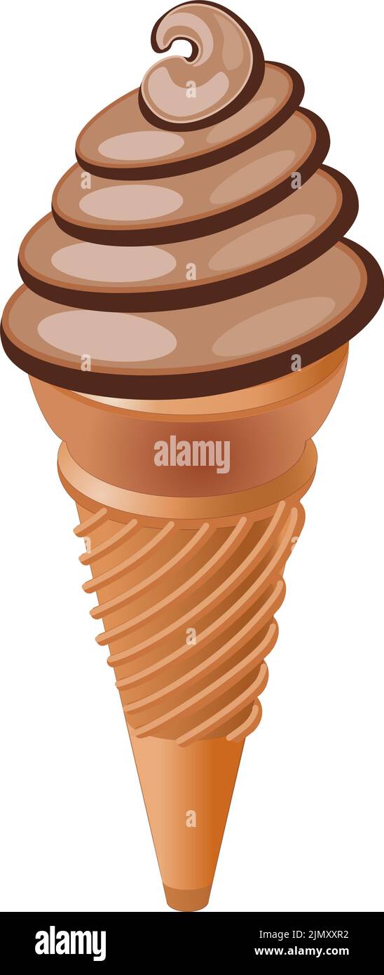 Funnel choclate ice cream cone Stock Vector Image & Art - Alamy