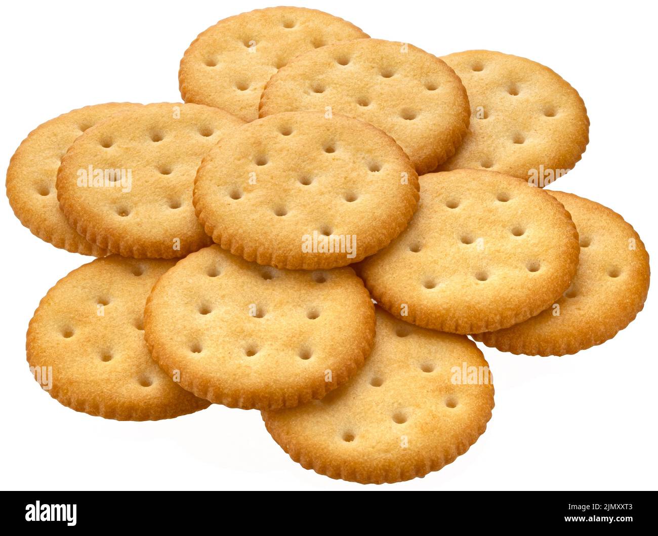 Round cracker isolated on white background Stock Photo - Alamy