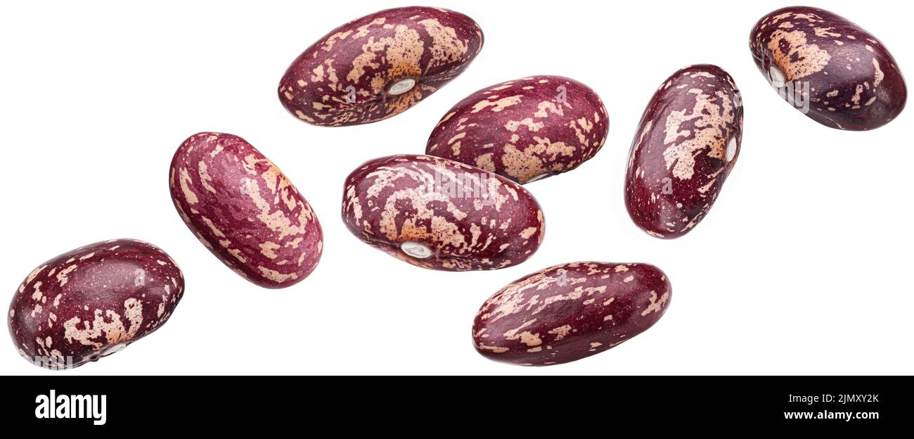 Red speckled beans isolated on white background Stock Photo - Alamy