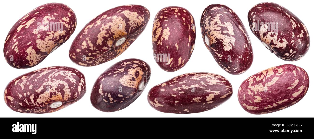Red speckled beans isolated on white background Stock Photo - Alamy