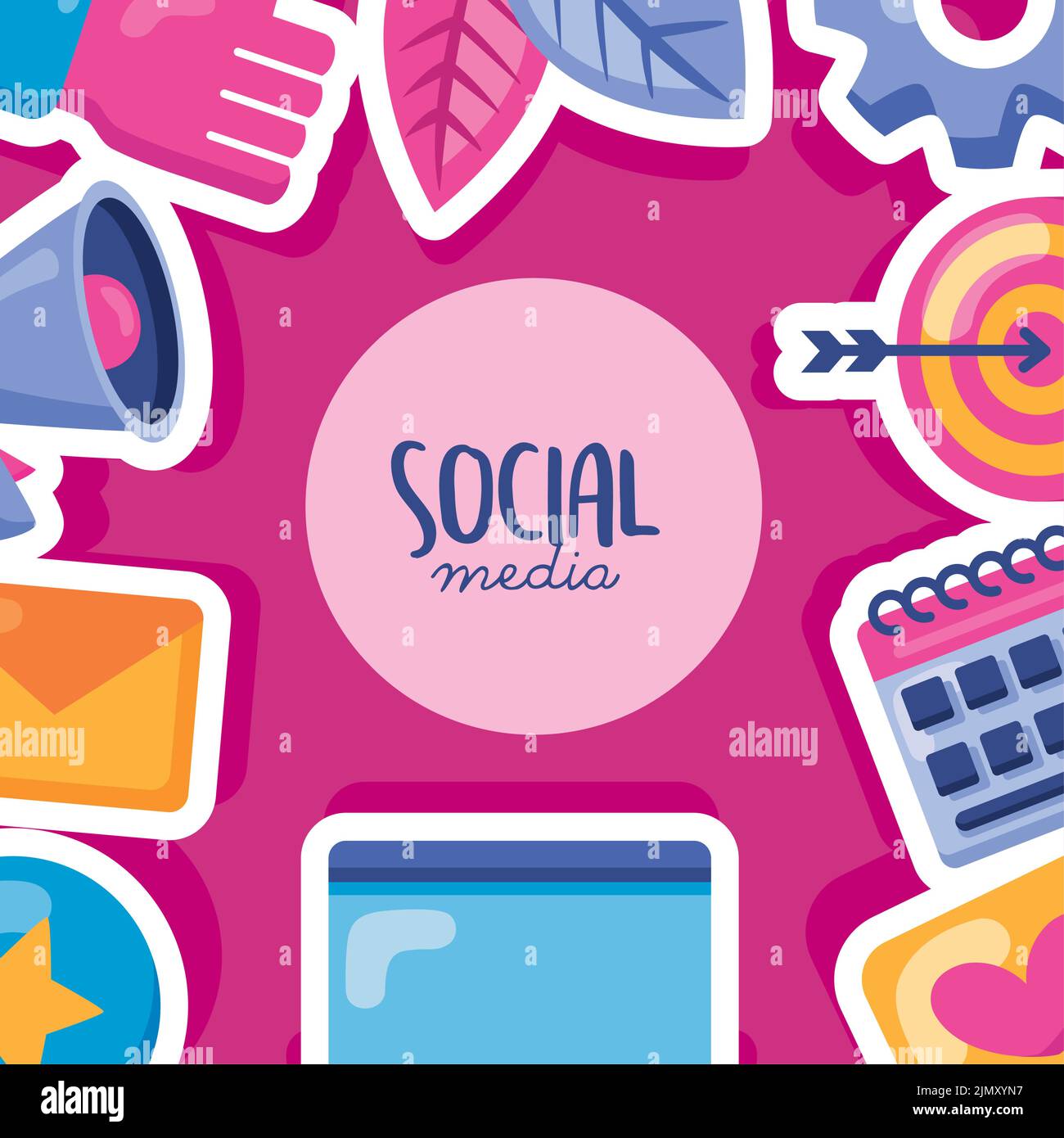 social media tech frame icons Stock Vector Image & Art - Alamy