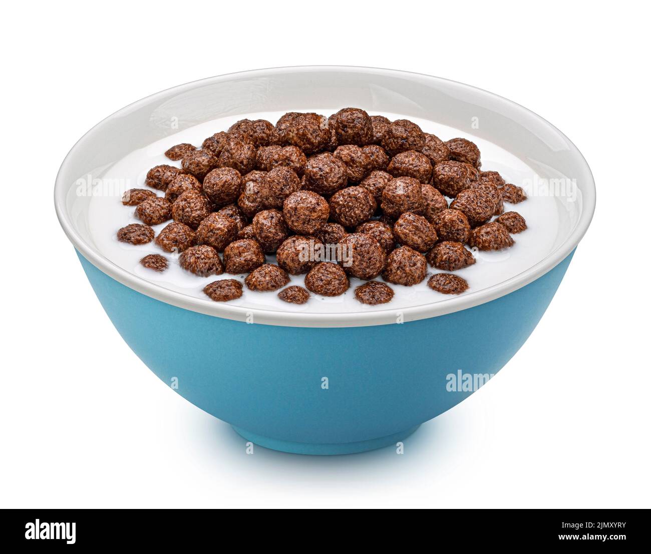 Chocolate corn balls with milk isolated on white background Stock Photo ...