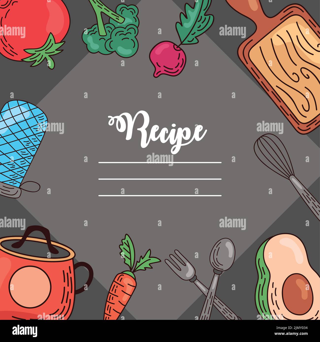 recipe with healthy food card Stock Vector Image & Art - Alamy