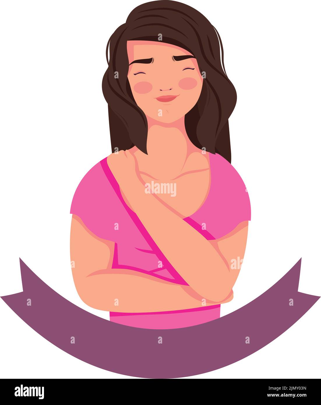 young woman with rbbon character Stock Vector Image & Art - Alamy