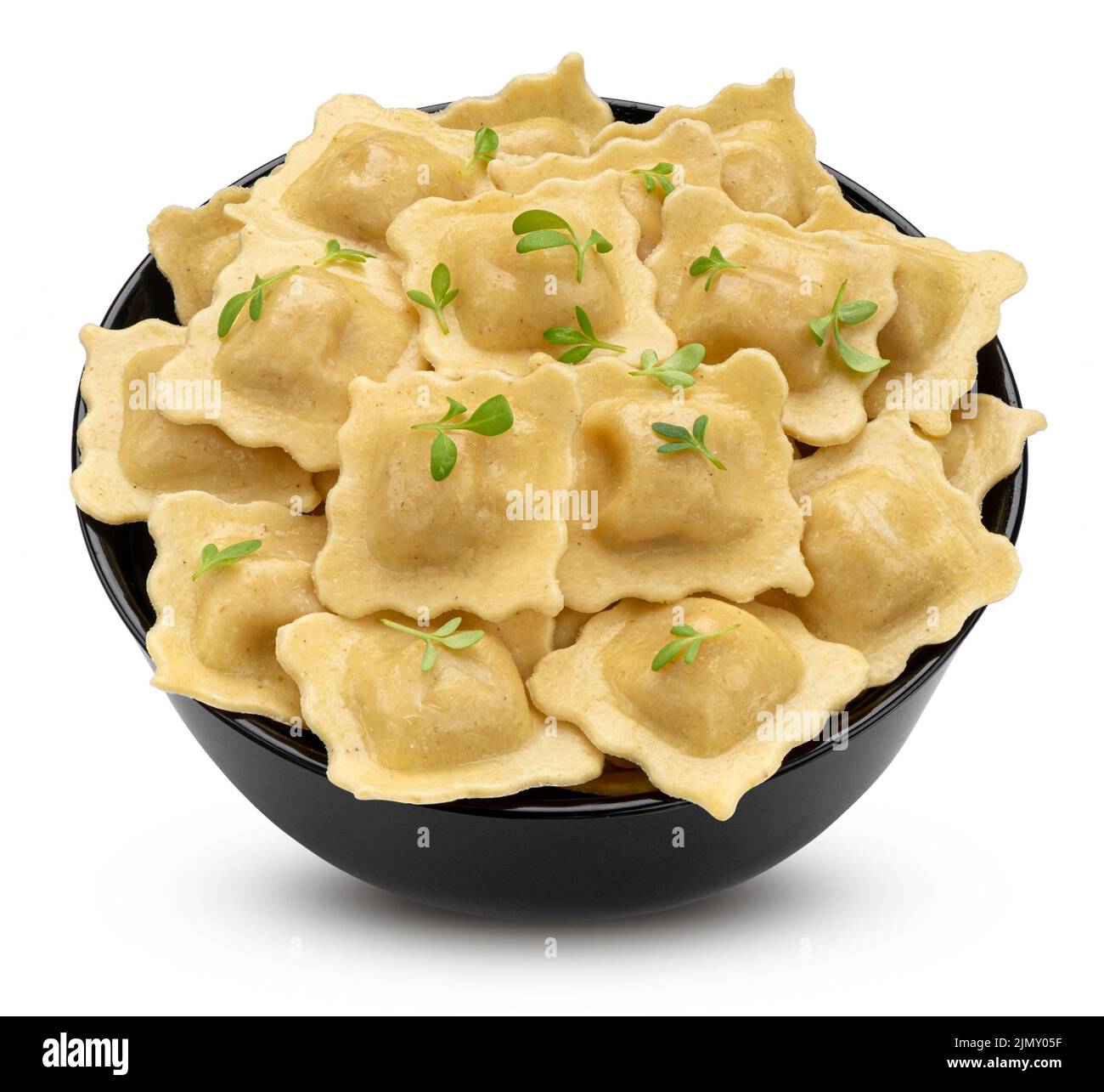 Italian ravioli pasta isolated on white background Stock Photo - Alamy