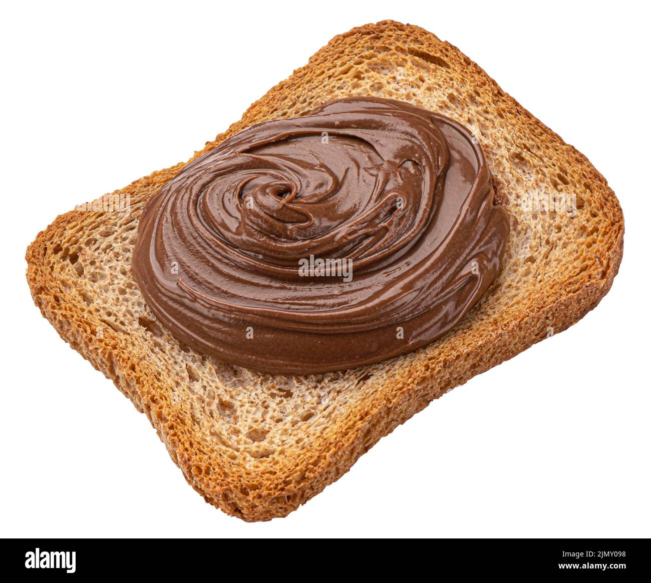 Bread rusk with chocolate cream isolated on white background Stock ...