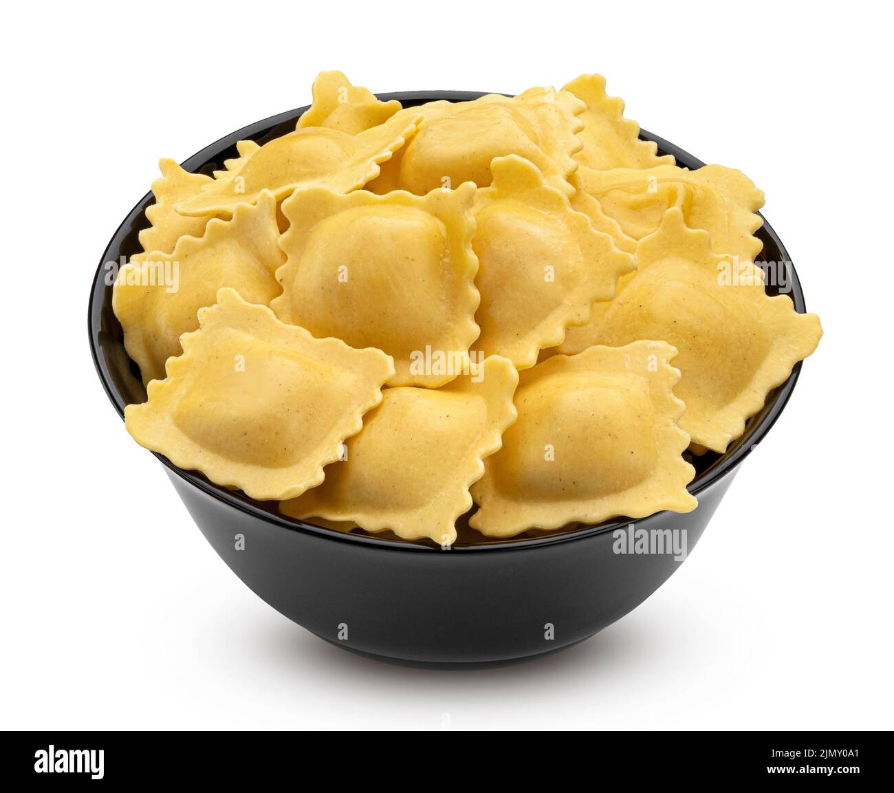 Italian ravioli pasta isolated on white background Stock Photo - Alamy