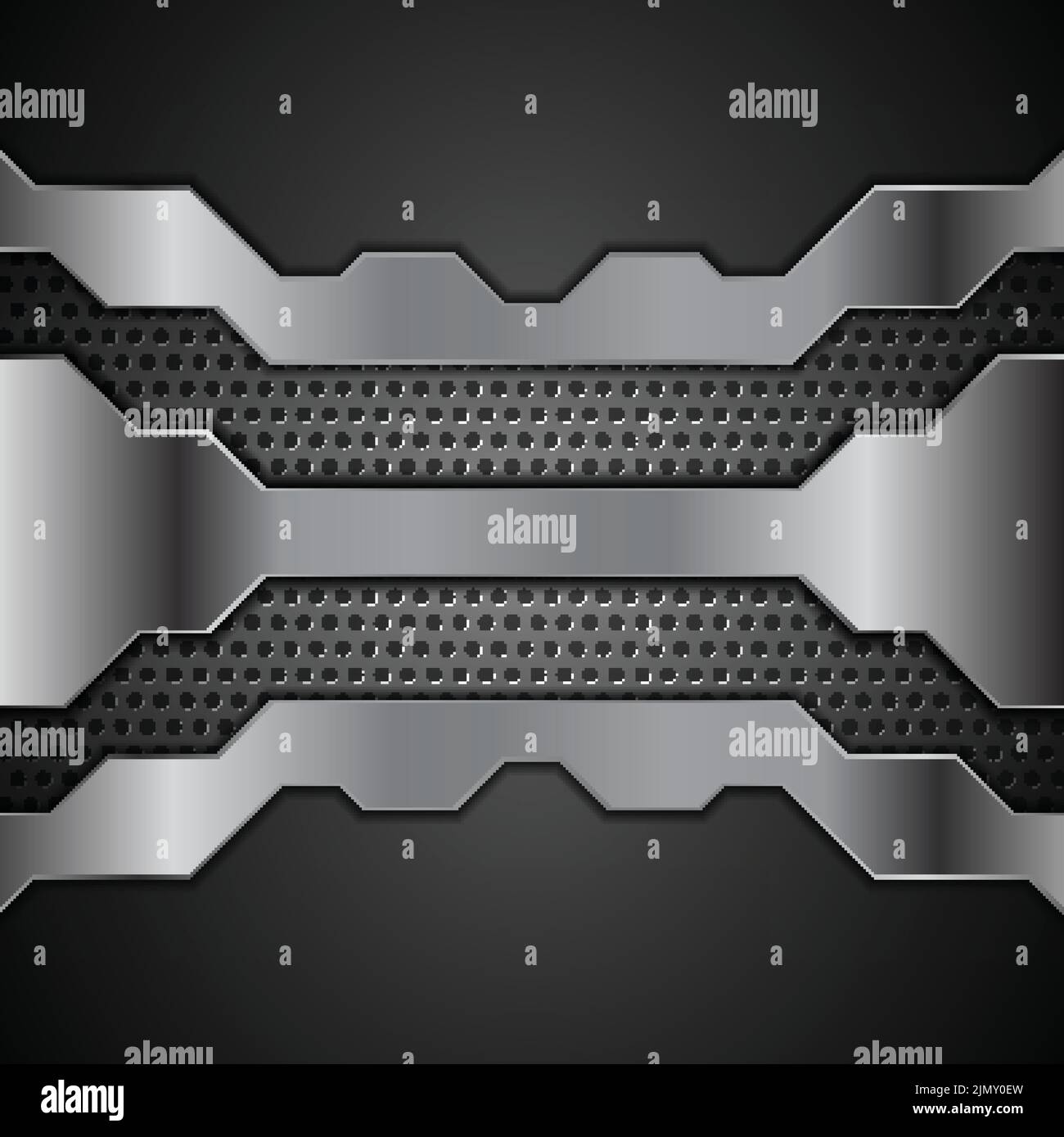 Abstract metal technology design with perforated background. Vector ...