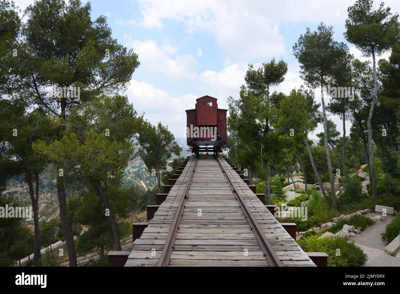 The wagon (or cattle car) monument in memory of those deported by rail ...