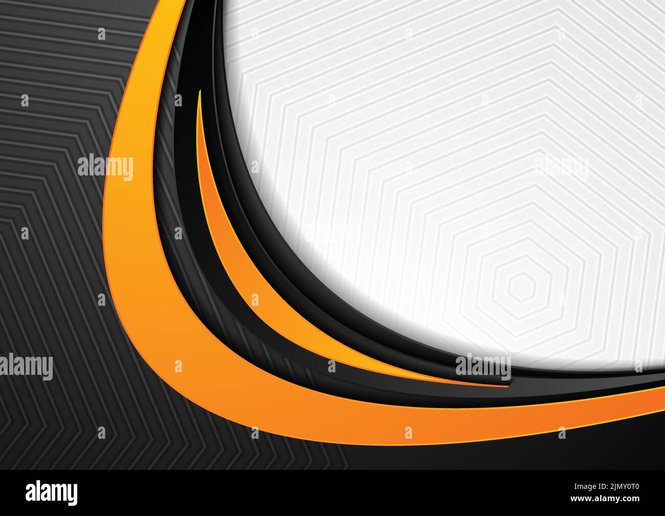 Abstract Orange Black Grey Wavy Background Modern Elegant Tech Waves
