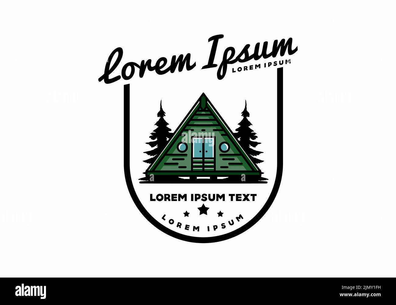 Illustration design of a triangle wood cabin Stock Vector Image & Art ...