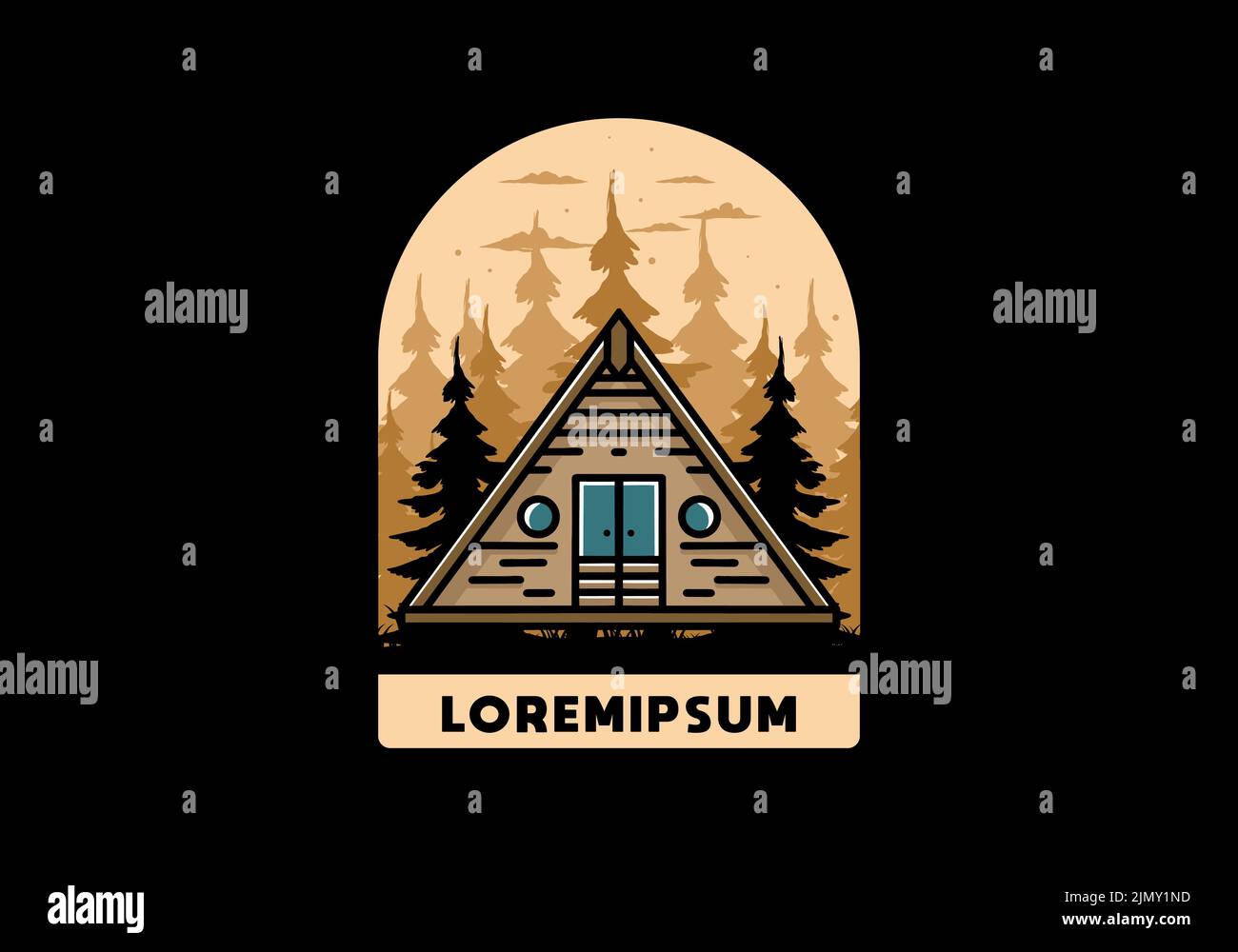 Illustration design of a triangle wood cabin Stock Vector Image & Art ...
