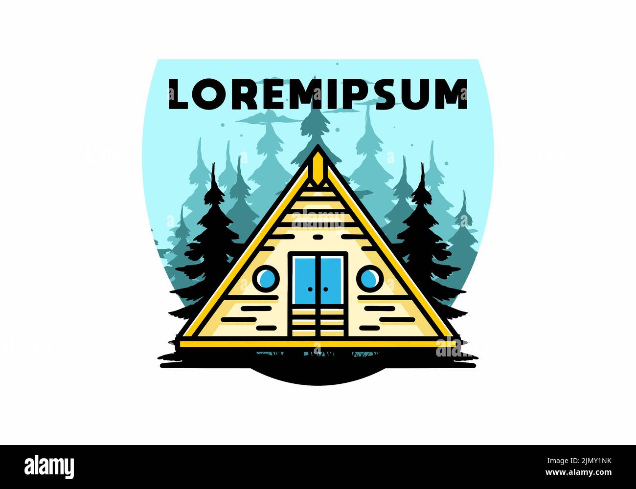 Illustration design of a triangle wood cabin Stock Vector Image & Art ...