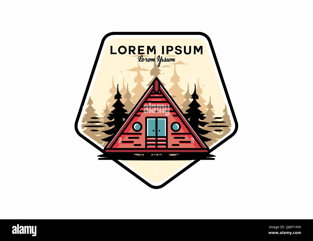 Illustration design of a triangle wood cabin Stock Vector Image & Art ...