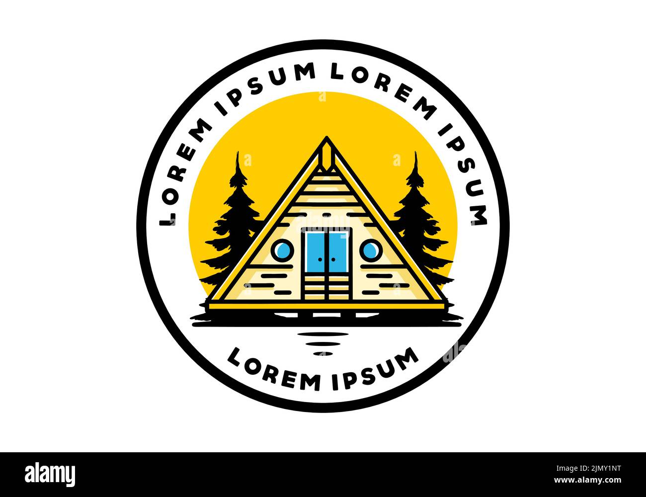 Illustration design of a triangle wood cabin Stock Vector Image & Art ...