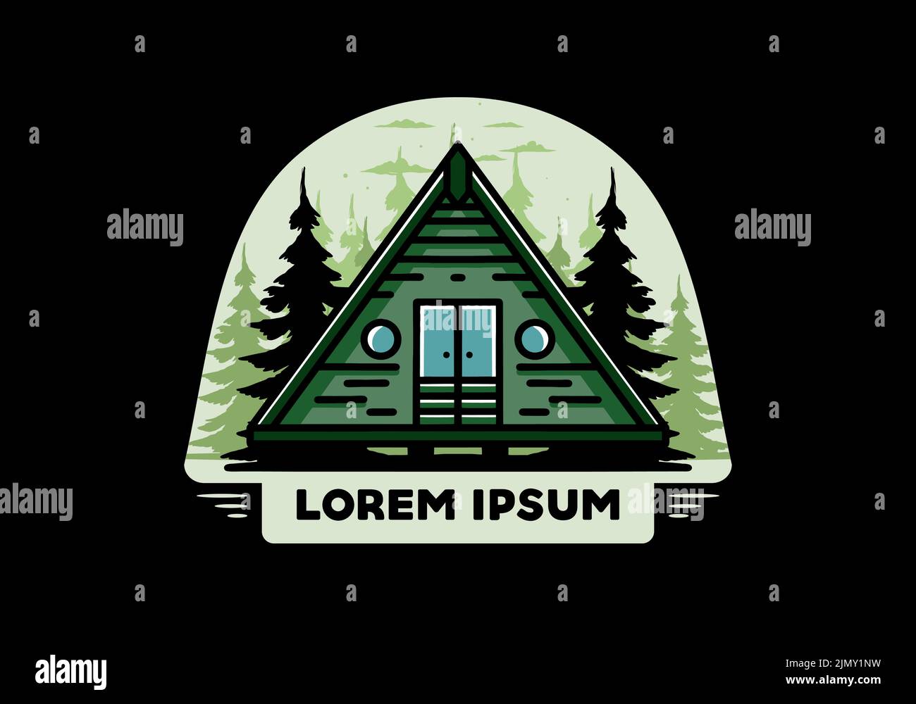 Illustration design of a triangle wood cabin Stock Vector Image & Art ...